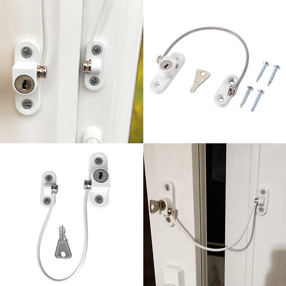Window Security Chain Lock Door Restrictor Stainless Steel Child Safety ...