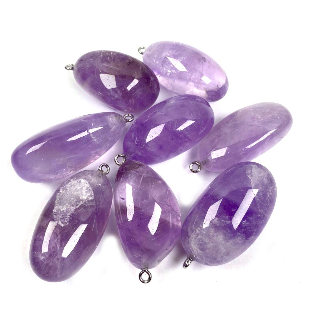 Amorphous amethyst pendant romantic charms gemstone for necklace anklet ...