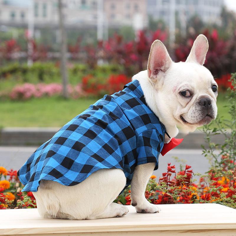 Buy Pet Clothes Dogs Plaid Striped Shirt Suit Wedding Dress Puppy Coat ...