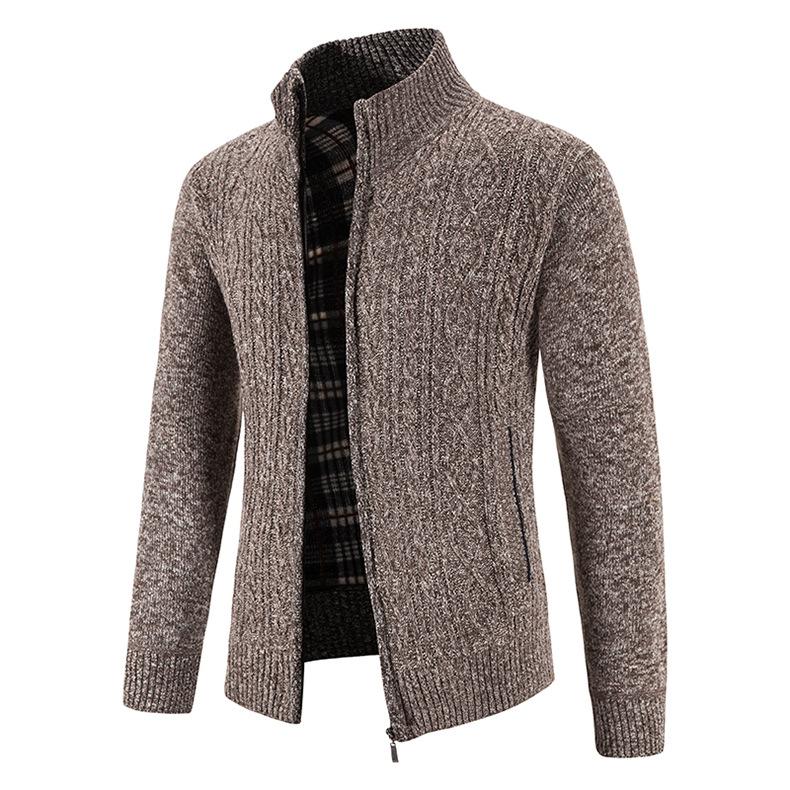 Buy Men's Autumn and Winter Fleece Sweater Cardigan Large Size Stand ...