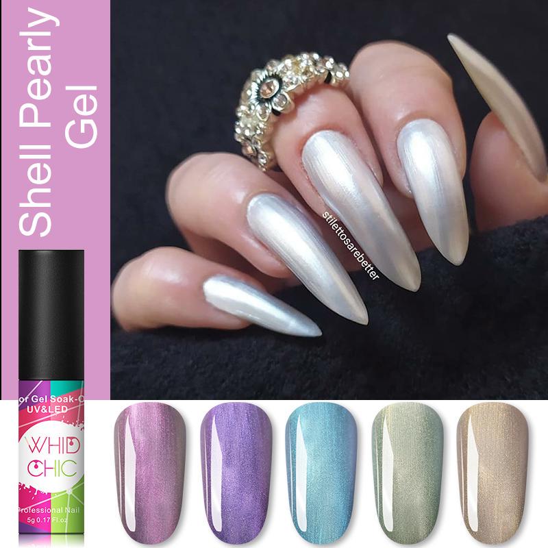 Buy Shell Pearly Gel Nail Polish Soak Off Nail Art Gel Polish UV Gel at ...