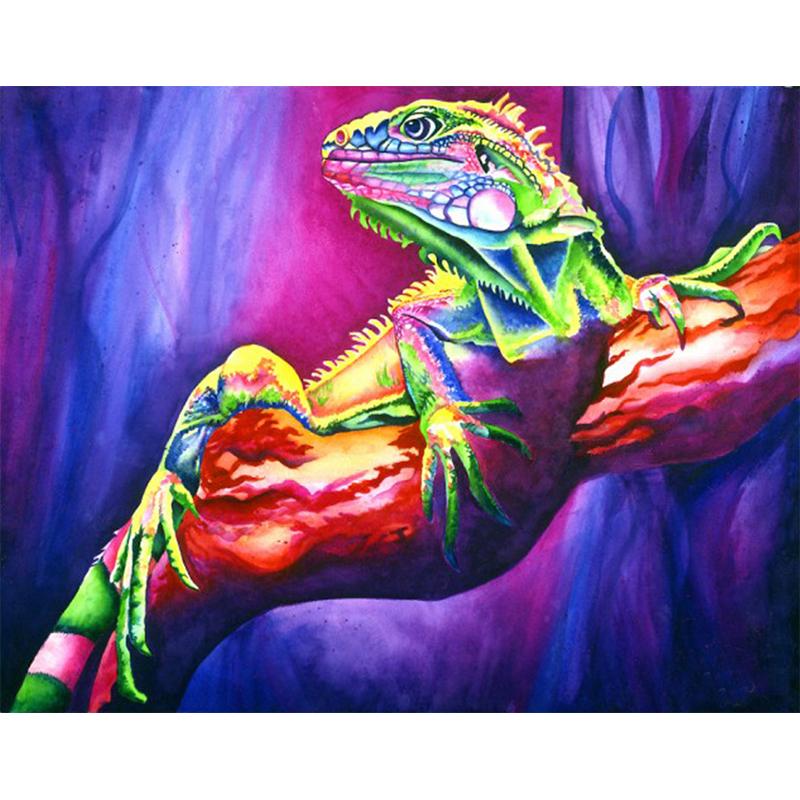 Buy 5D DIY Diamond Painting Cross Stitch Color Lizard Diamond ...