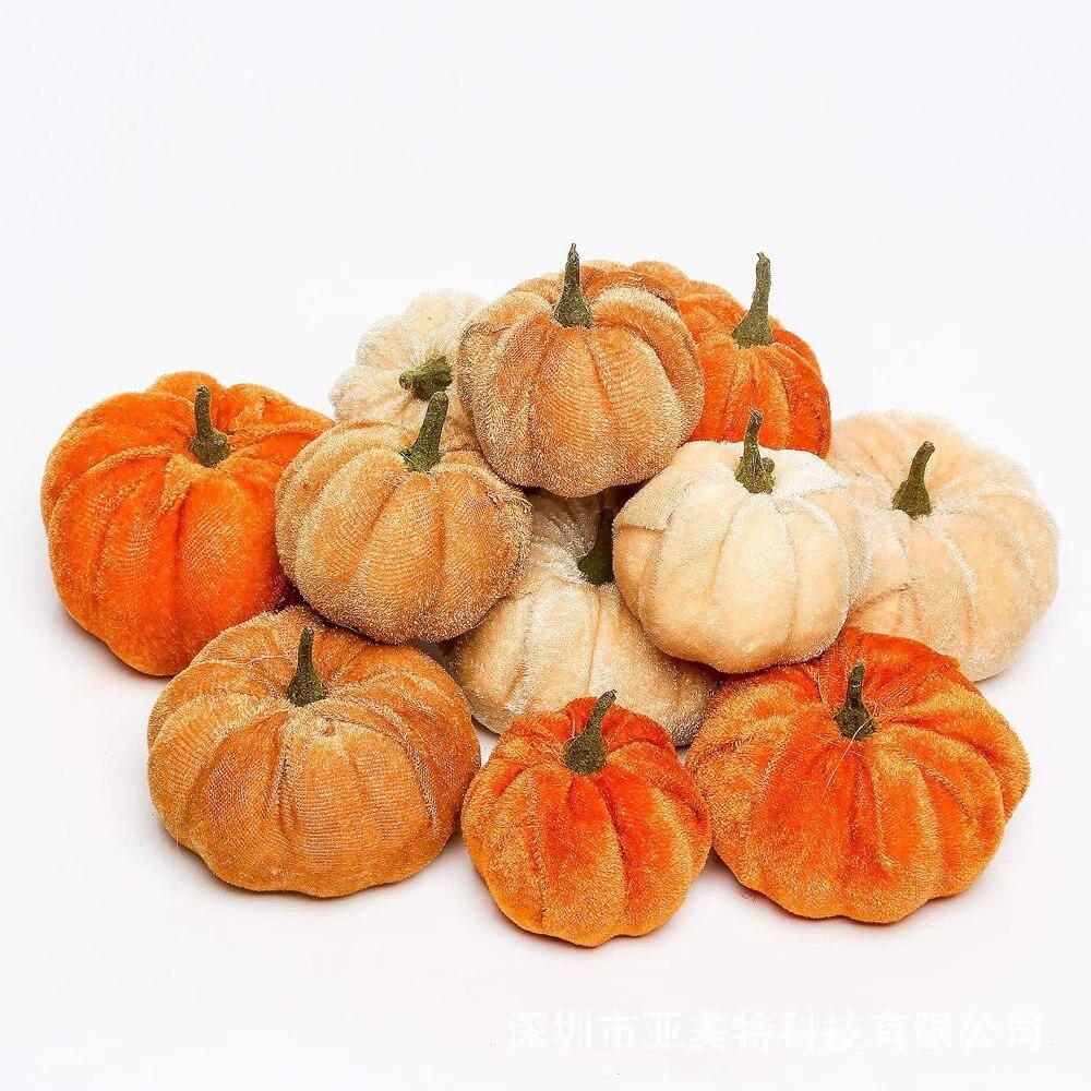 12Pcs Artificial Flannel Pumpkin Fake Simulation Vegetable Happy ...