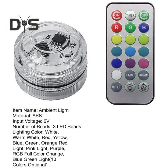 Round Car Ambient Light IP68 Waterproof Beautiful Auto Inner Decorative ...