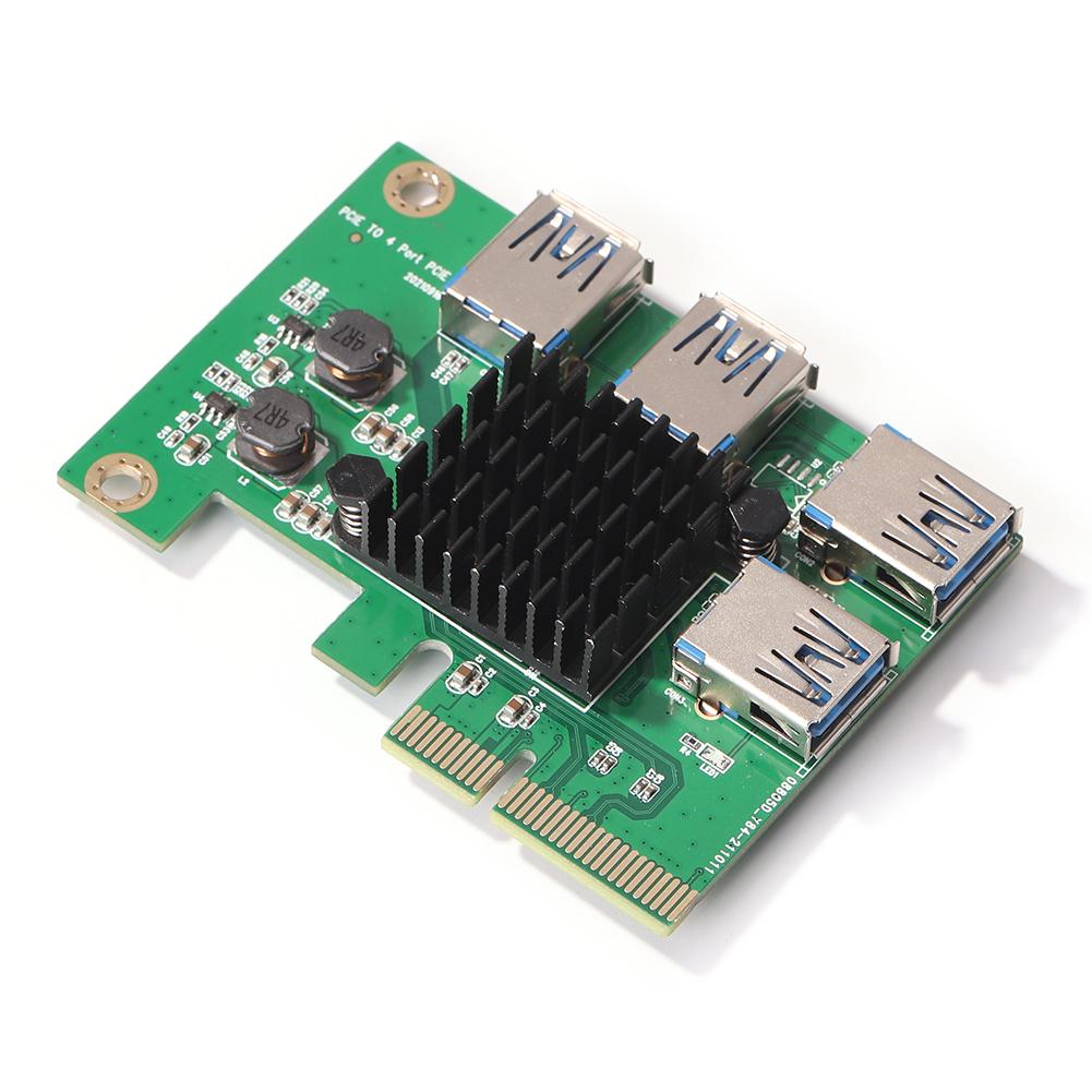 💰Kaufe PCI Express Riserkarte 1 bis 4 16X PCIe Riser PCI-E 4X auf 4 USB ...