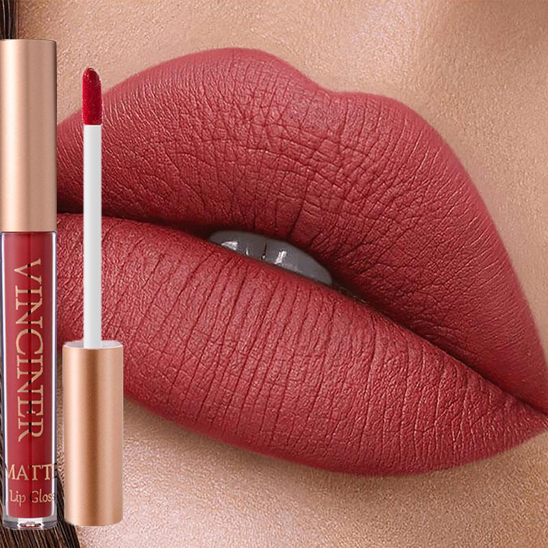 Liquid Lipstick Matte Strawberry Red Lip Gloss Cosmetic Waterproof Lip ...