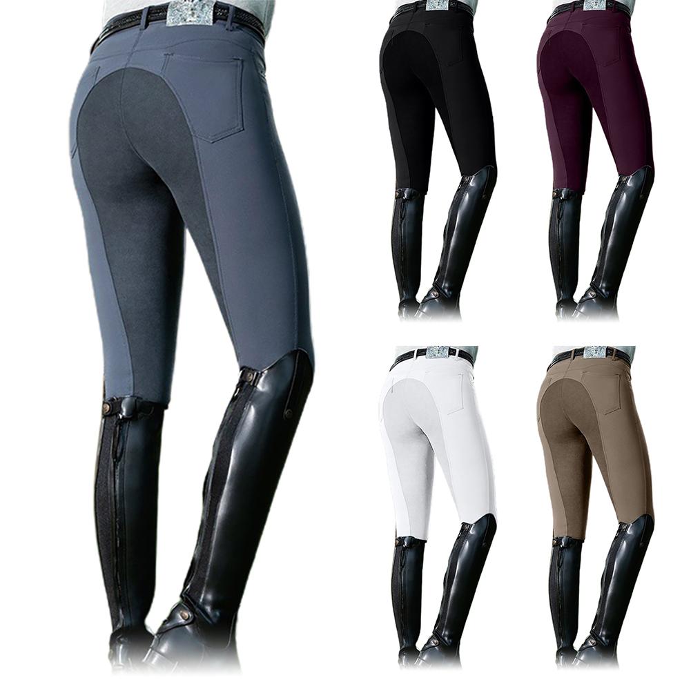 Buy Women Fashion High Waist Elastic Equestrian Pants Horse Racing ...