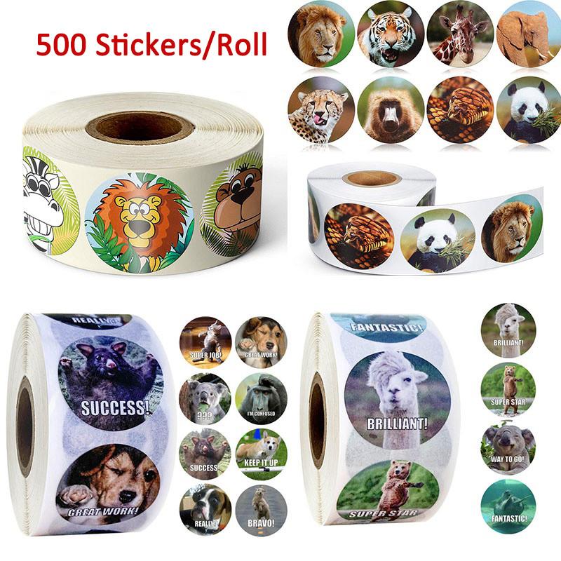 Buy 500 Pcs/roll Zoo Animals Cartoon Stickers for Kids Classic Toys ...