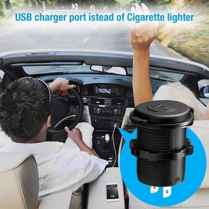 Buy Dual 2 USB Charger Socket Adapter With Dust Proof Lid Cover Power ...
