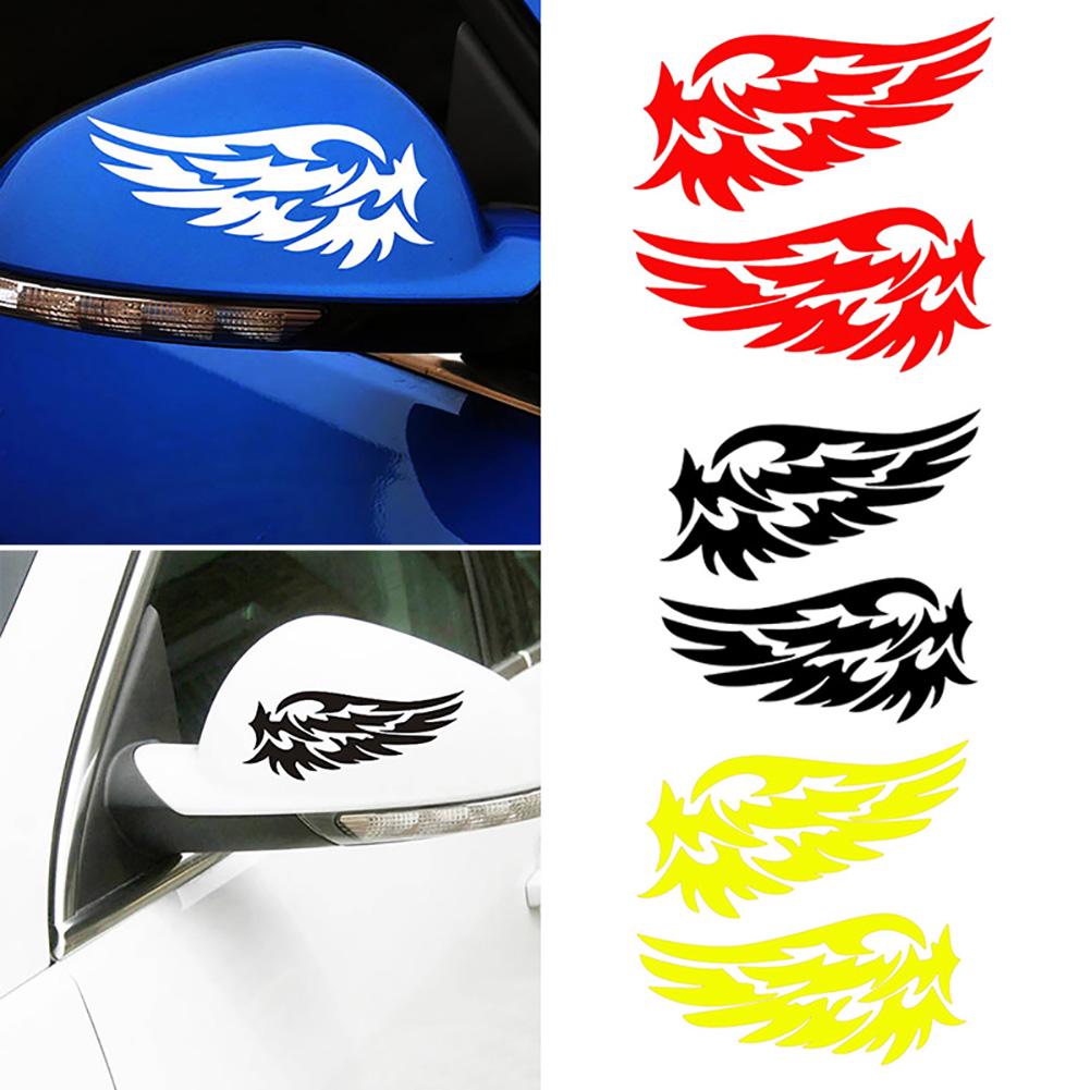 Buy 2Pcs Stylish Feather PET Self-Adhesive Rearview Mirror Car Sticker ...