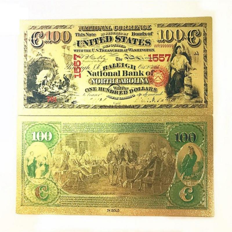 Buy 1875 US Dollar Gold Banknote Colored Golden Money Bill Gold Foil ...