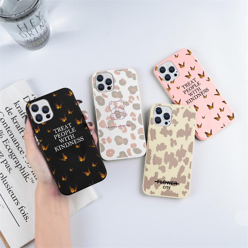 Buy Butterfly Leopard Print Soft Case for iPhone12 11 13 Pro Samsung ...
