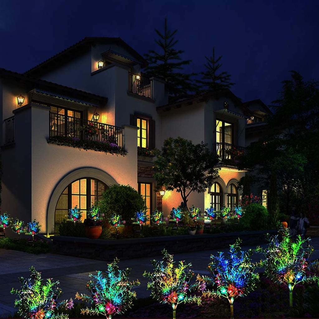 Buy GG Solar Light Tree Shape Outdoor Multicolor Flowers Solar Flashing ...