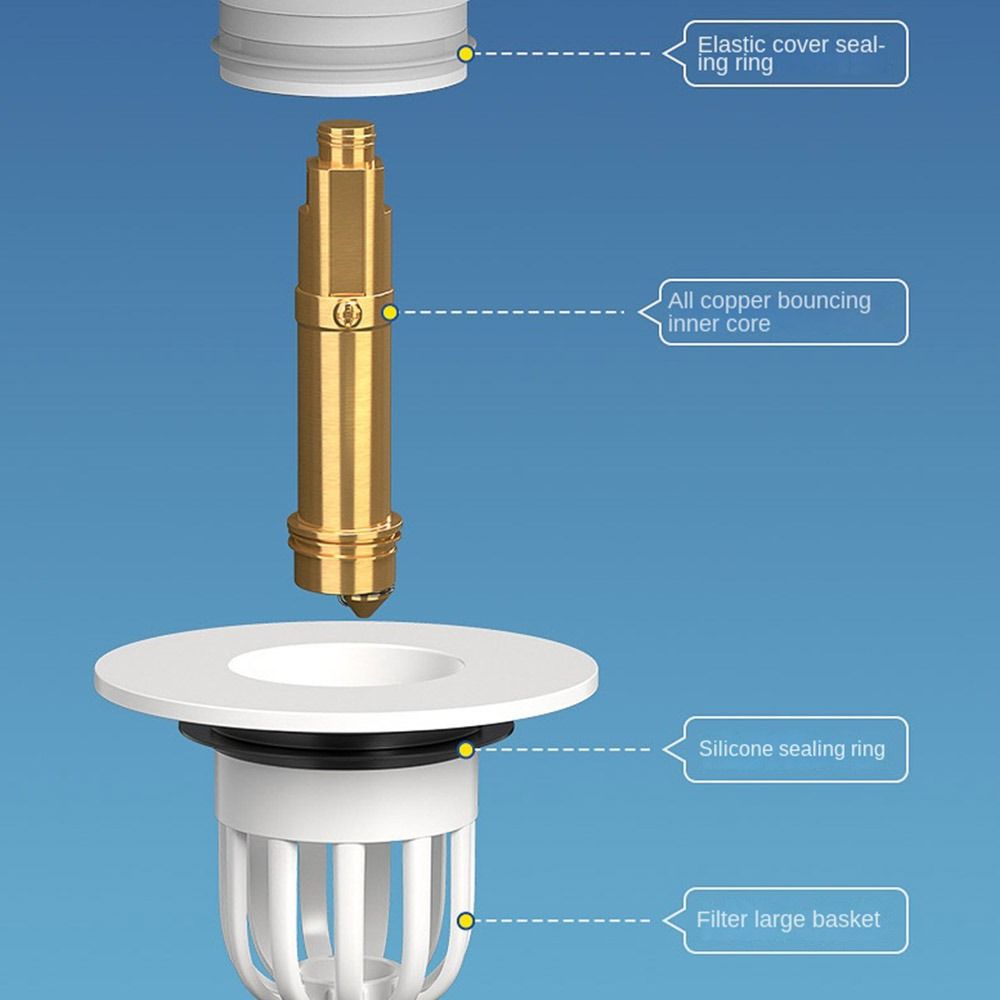 Buy No Overflow Wash Basin Drain Filter Bounce Core Sink Drain Plug Pop ...