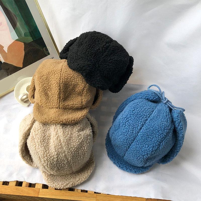 Buy Winter Women Warm Plush Ear Protection Flight Cap Bomber Hat at ...