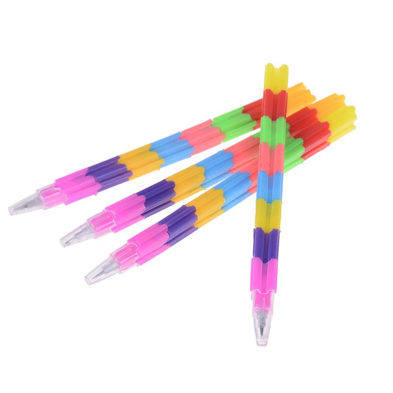 Buy 4 Pcs/Bag Creative Rainbow Multi-Function Building Block Pen Pencil ...