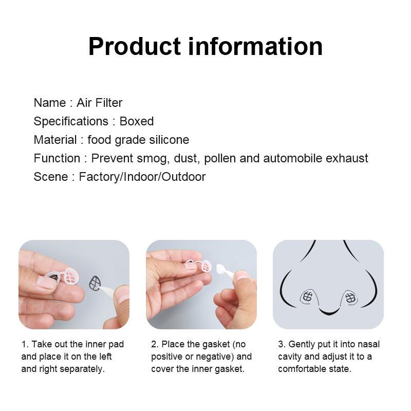 Buy Comfortable Nose Invisible Nasal Filters Anti Air Pollution Pollen ...