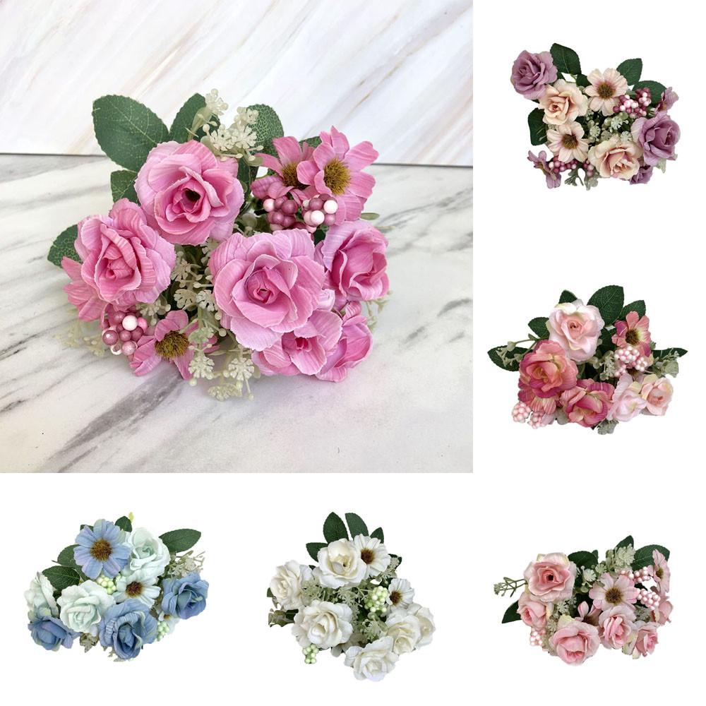 Buy Artificial Fake Western Rose Flower Bridal Bouquet Wedding Party ...
