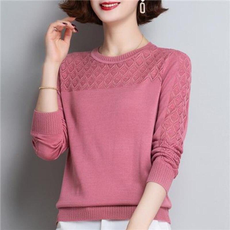 Cheap Ice Silk Knitted Pullover Sweater Autumn 2023 Round Neck Sweater ...