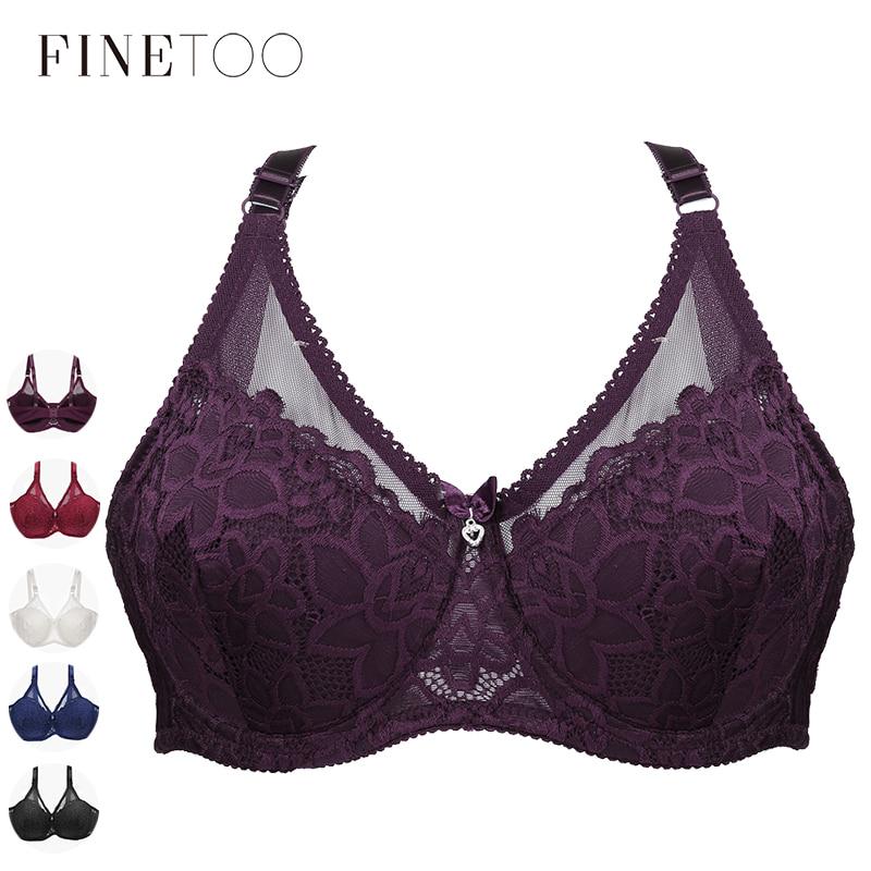Sexy Women Lace Plus Size Bra Cotton Bralette Lingerie Female Floral ...