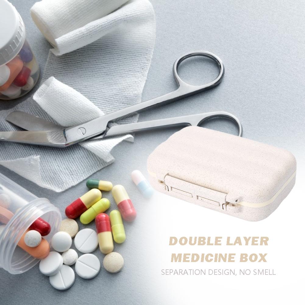 Buy 2 Layer 8 Grids Medicine Organizer Travel Drug Divider Container ...