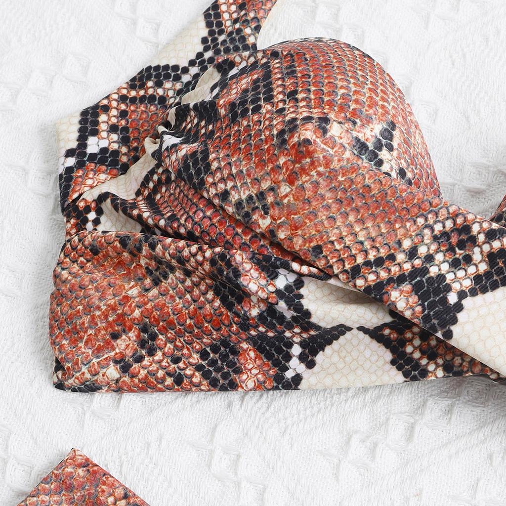 Buy Push Up Snakeskin Wrap Bikini Sets Women Sexy Halter Two Pieces ...