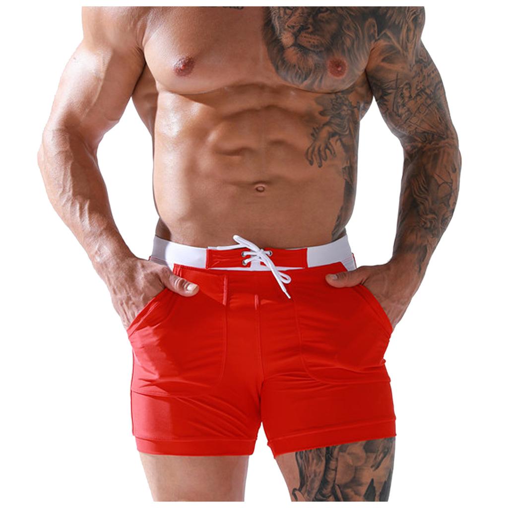 (SU)Mens Swim Trunk Swimwear Bathing Suit Swim Brief Square Leg Board ...