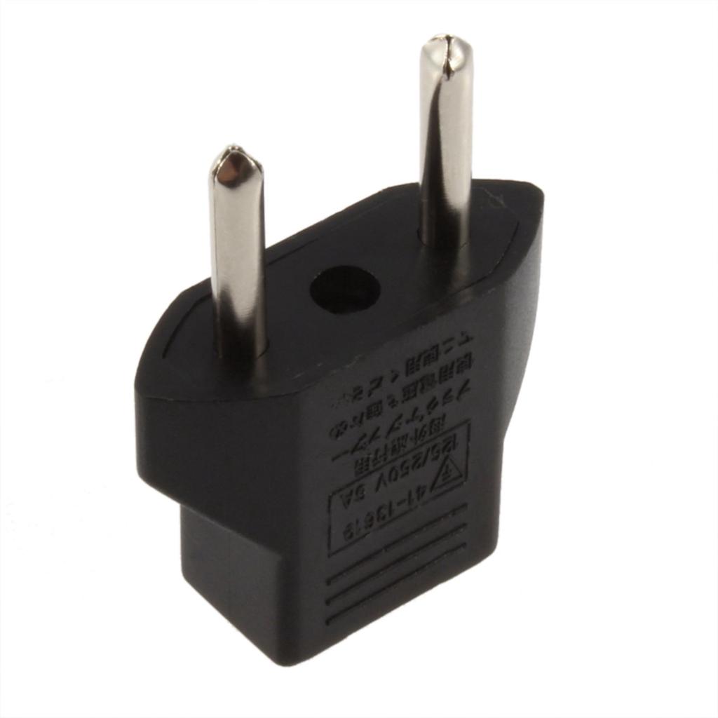 Buy YUJISOO EU Adapter Plug 2 Flat Pin To EU 2 Round Pin Plug Socket ...
