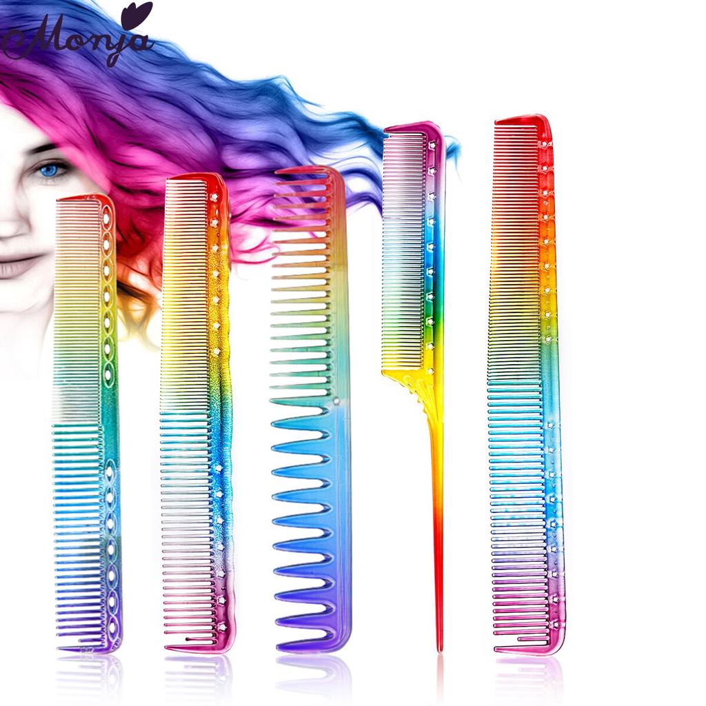 Buy Anti Static Rainbow Hair Comb Double Head Entangled Straight Comb ...