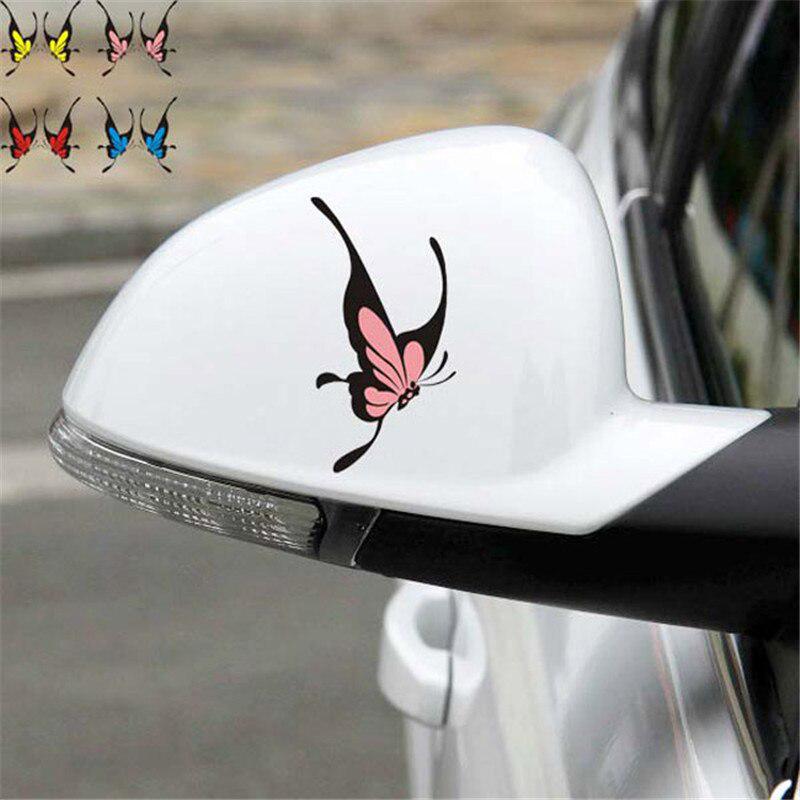Butterfly Car Sticker On Two-Tone Solid Cover Scratched Bumper Sticker ...