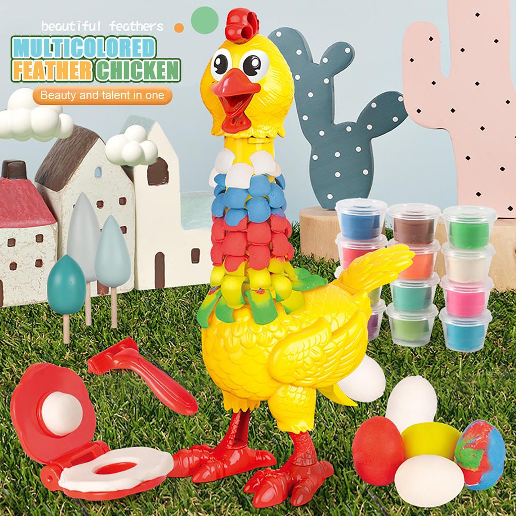 Buy Colorful Feather Chicken Colorful Laying Chicken PlastiCine Mold ...