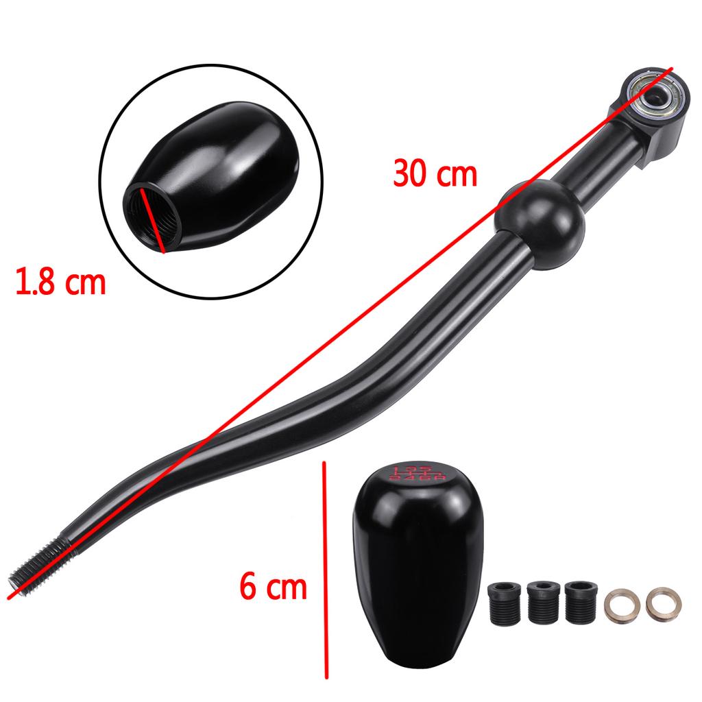 Buy 5/6 Speed Gear Shift Knob Head Stick Dual Bend Short Shifter For ...