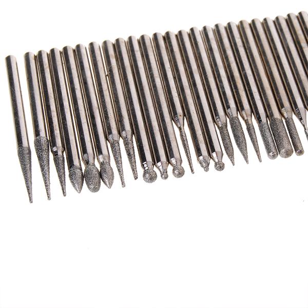 Buy High Quality 30Pcs 3Mm Titanium Diamond Burrs Bur Bit Set Dremel ...