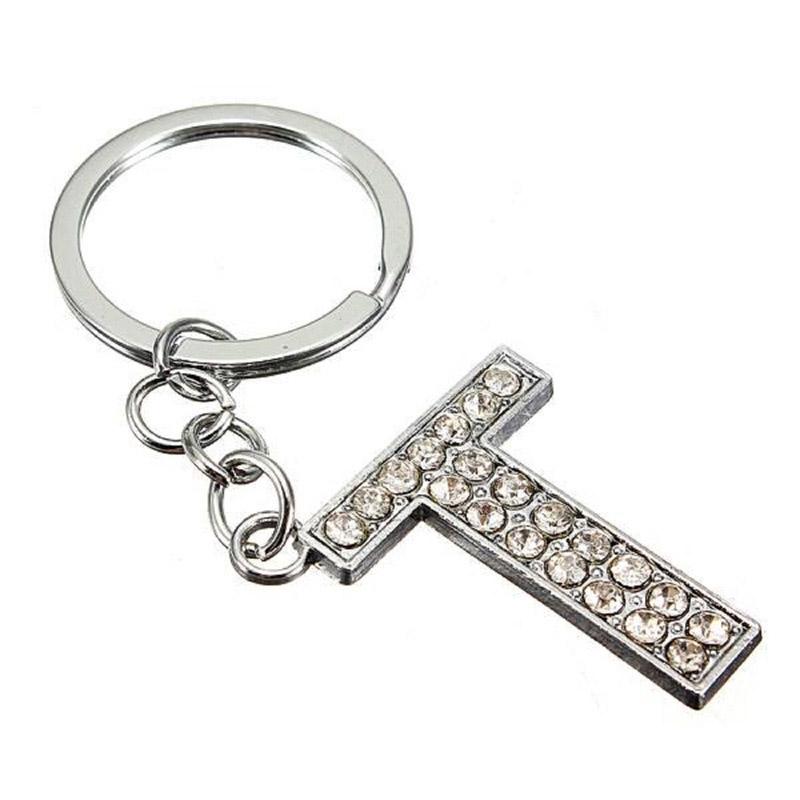 Buy Keychain Crystal Rhinestones 26 Alphabet Keyring Initial Letter Key ...