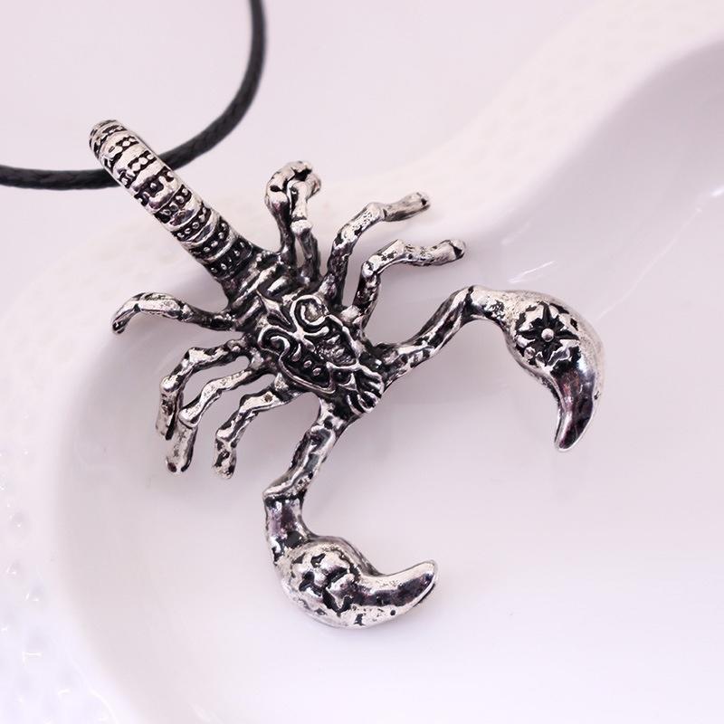 Buy Fashion Men's Stainless Steel Hide Rope Scorpion Chain Pendant ...
