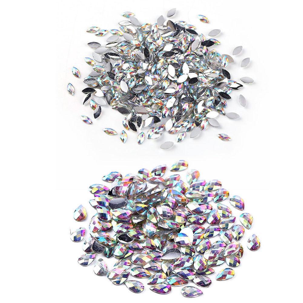 Buy Gorgeous Sharp Tip Nail Art Rhinestone AB Colorful DIY Manicure ...