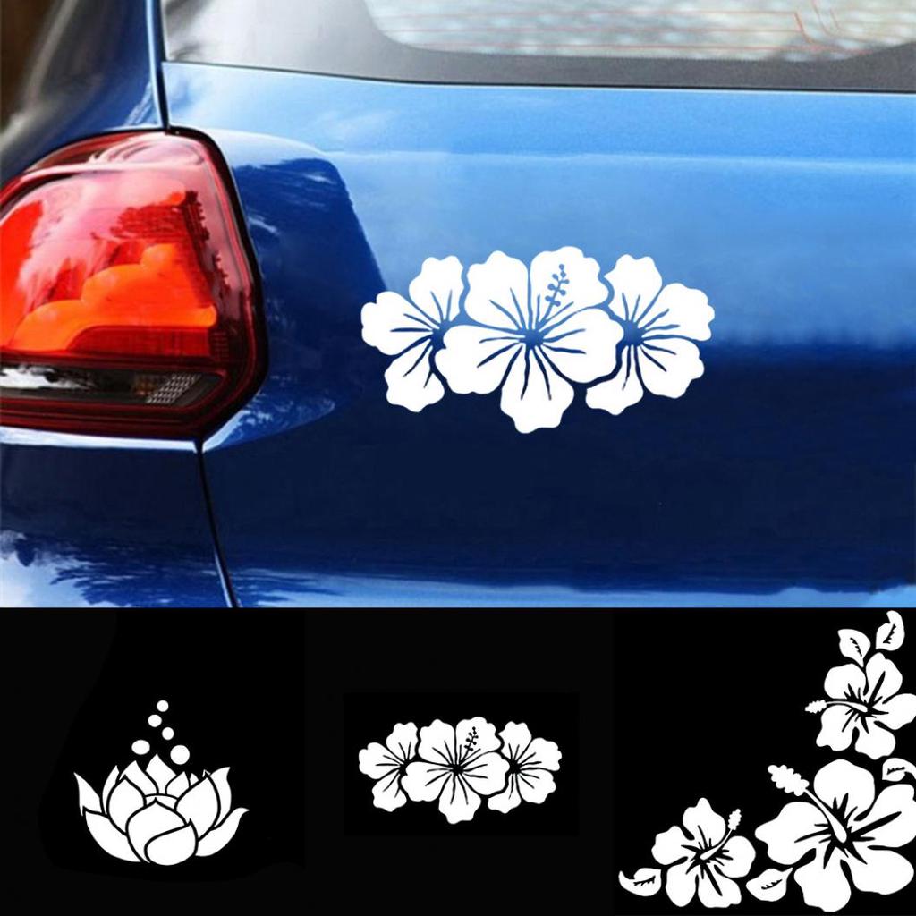 Buy Lotus Flower Hibiscus Car-Styling Body Window Decals Reflective ...