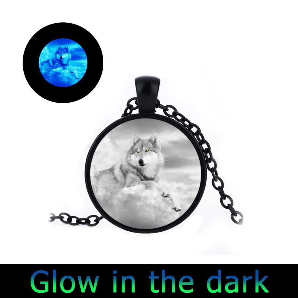 Buy Glowing Necklace Wolf White Wolf Glow Wolf Glow In The Dark Wolf ...