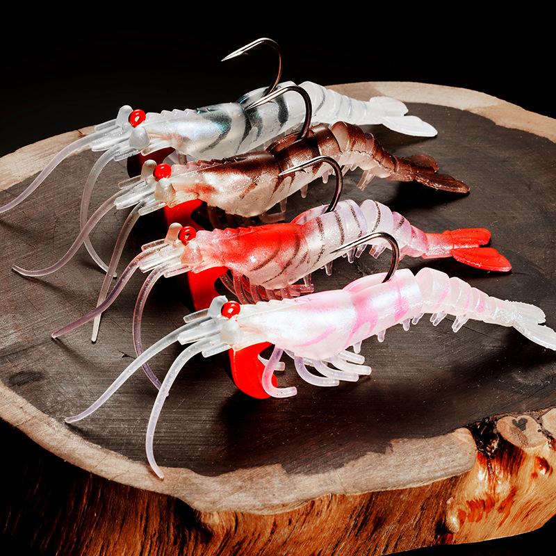 Buy 4Pcs Soft Bait Shrimp Shore Cast Iron Plate Luminous Mino Fishing ...