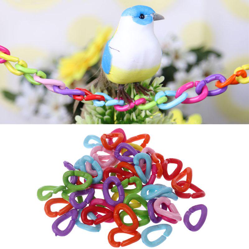 50Pcs/Pack Parrot Toys Clips Hooks Bird Stand Chain Rainbow Rat Bird ...