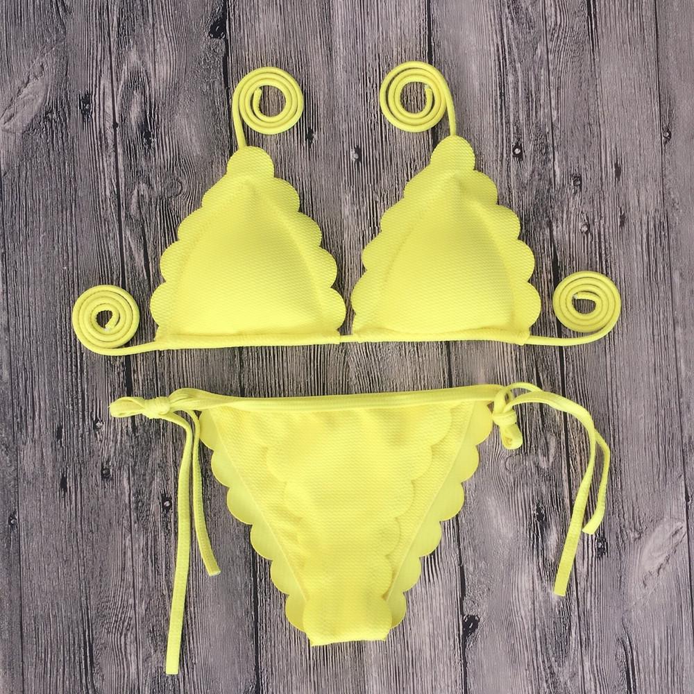 Buy Women Sexy Push-Up Padded Bra Beach Halter Bikini Set Swimsuit ...