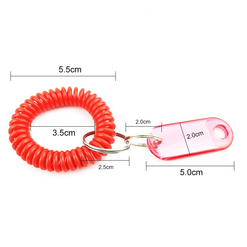 Buy 5PCS Stretchy Coil KeyChain for Gifts Labels Plastic Key Luggage ID ...