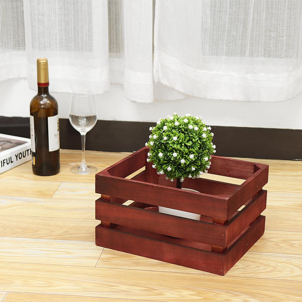 Rustic Wooden Slatted Crates Vintage Display Storage Box Christmas Gift ...