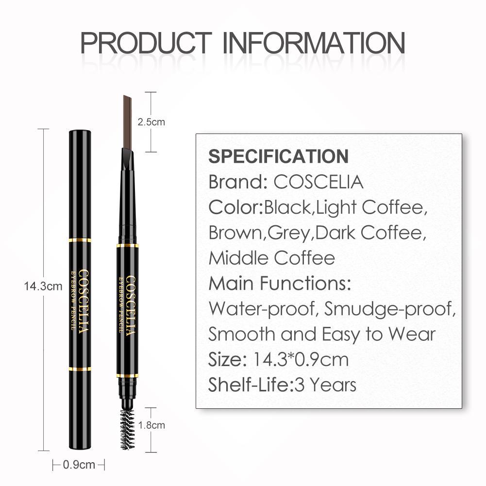 Buy Double Ended Super Slim Eyebrow Pencil & Eyebrow Brush Waterproof ...