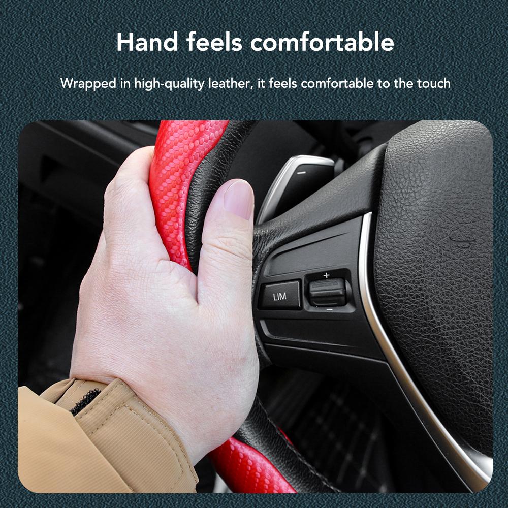 Cheap Carbon Fiber Leather Car Steering Cover for Volkswagen VW Passat ...