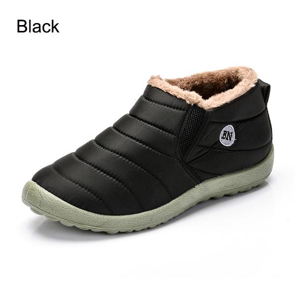 Buy Women Men Winter Shoes Solid Color Snow Boots Cotton Inside ...