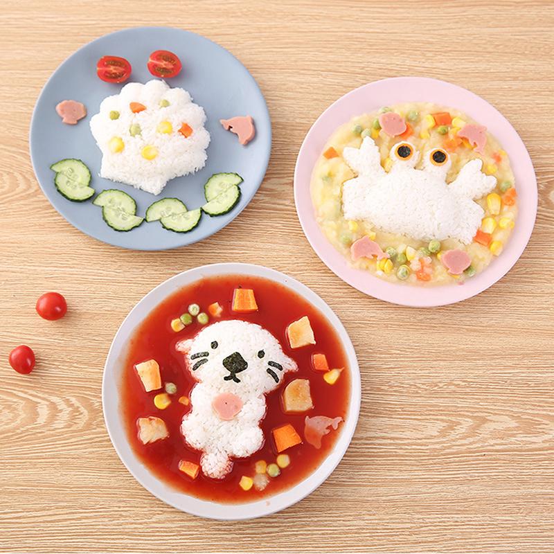 5Pcs/Set Sushi Maker Cartoon Rice Shape Mold Diy Cute Japanese Gadgets ...