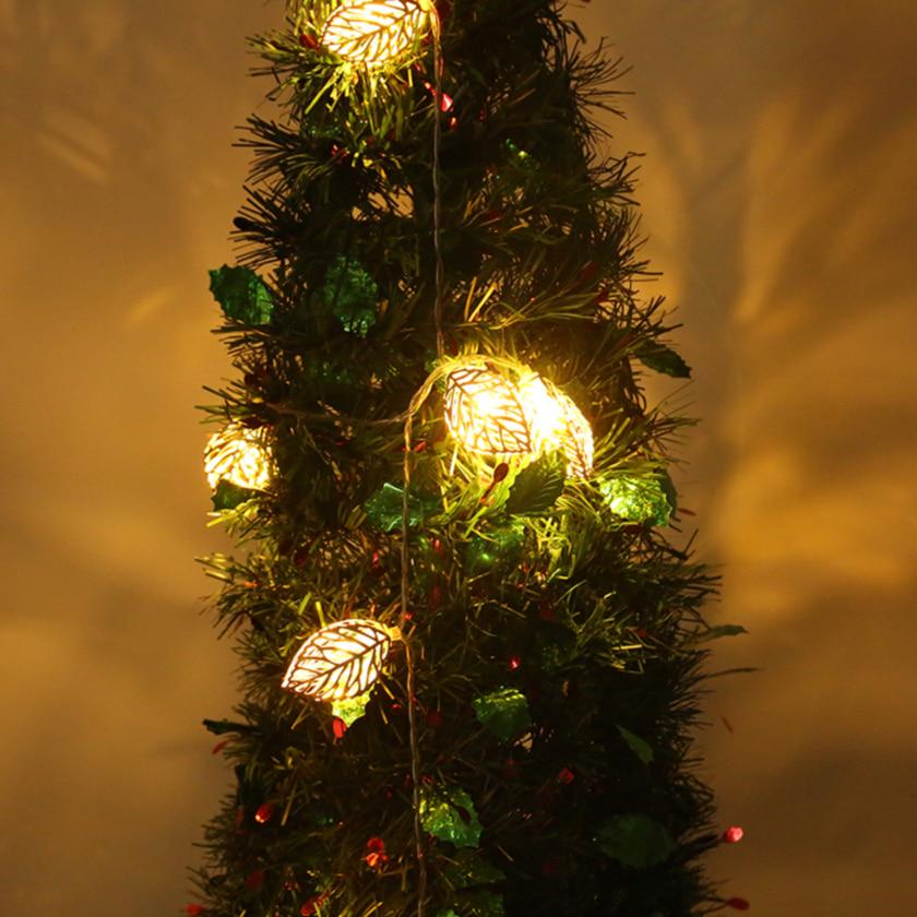 Buy Decoration Party Supplies Gold Leaf String Lights Holiday Carnival ...