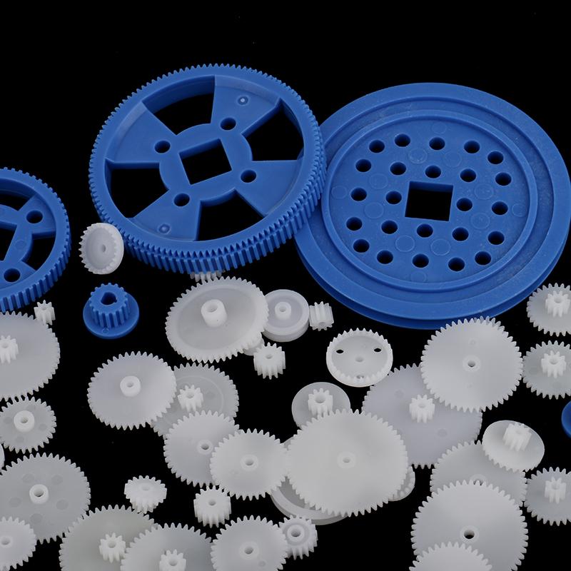 Buy 90pcs Plastic Gears Kits Pulley Spindle Shaft Worm Gear for Toy ...