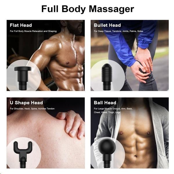 Buy 7200R/MIN Muscle Massager Gun 4 Massage Heads 20-Gear Deep Tissue Percussion Vibration ...